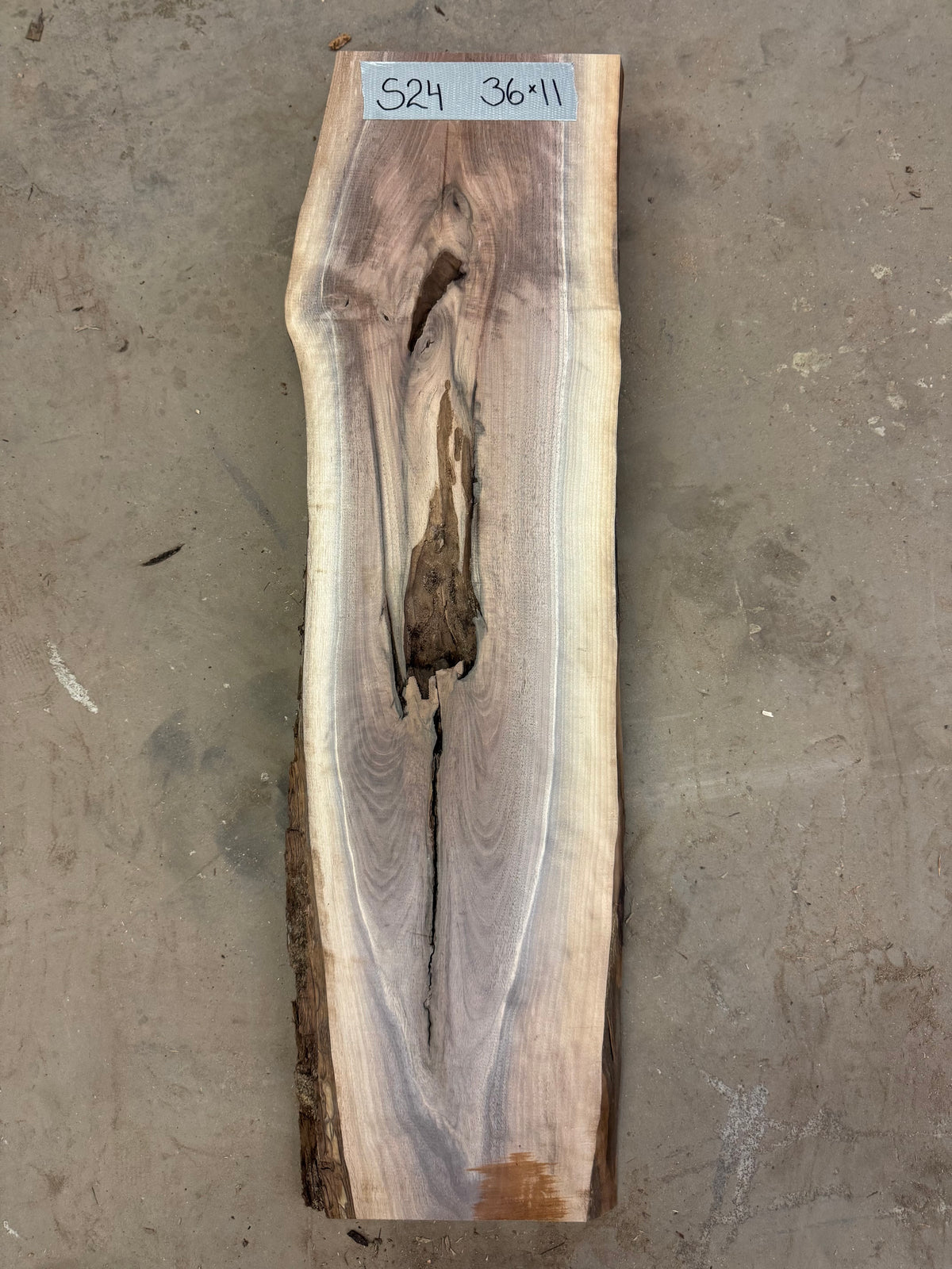 S24 Character Walnut - 36x11, 4/4" Thick | stoneycreekwoodsupply